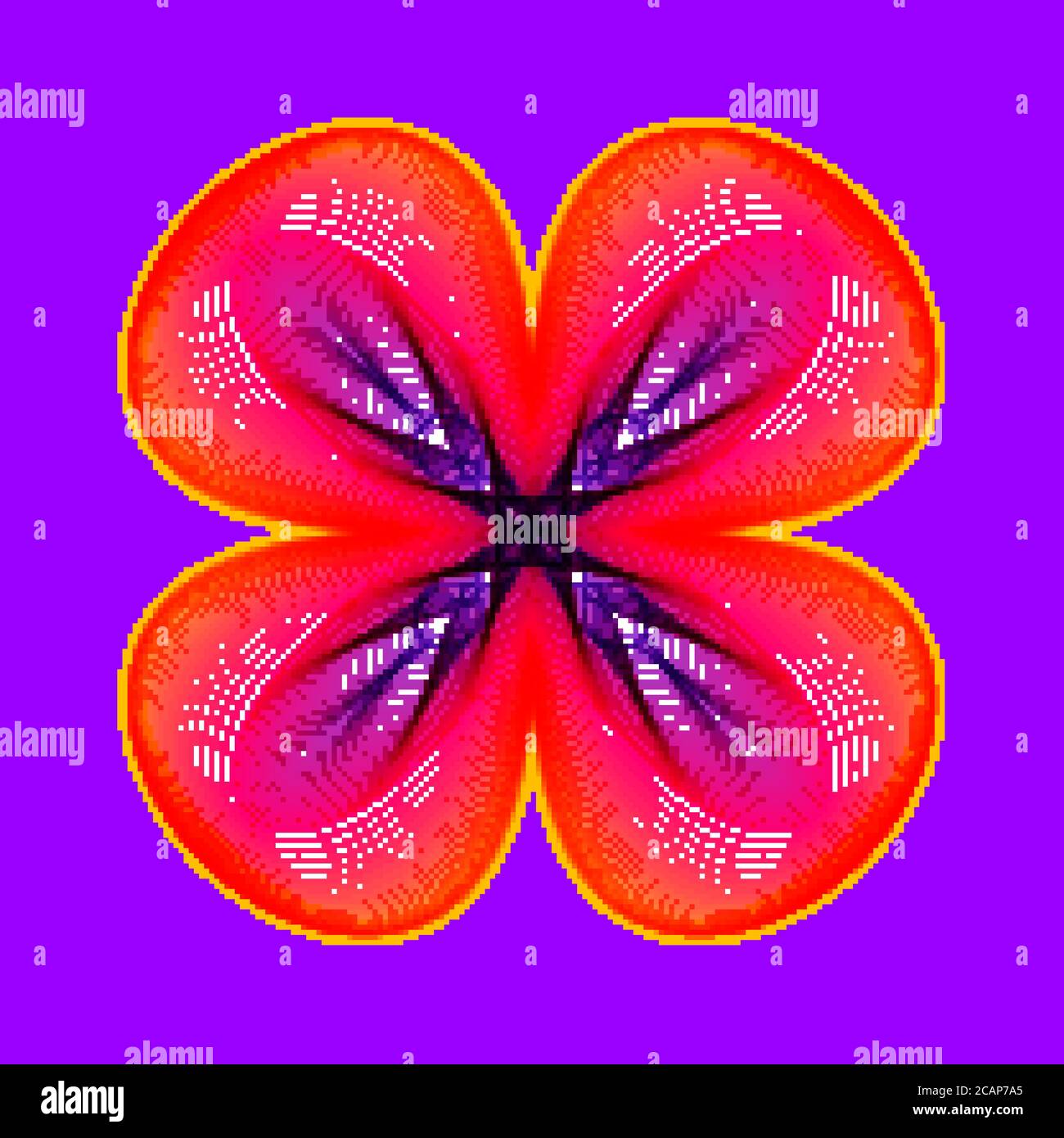 Fantastic neon flower icon, abstract shape with lots of blending lines ...