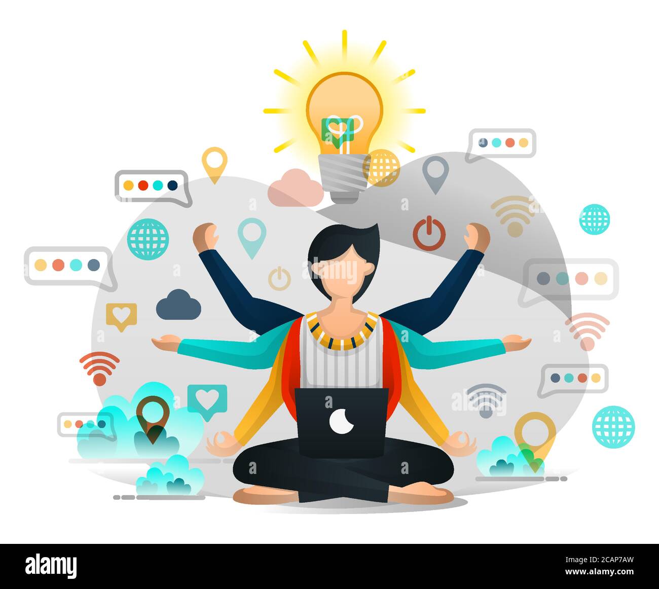 Yoga and Meditation to Find Inspiration in Work. Male Programmer Seeks ...