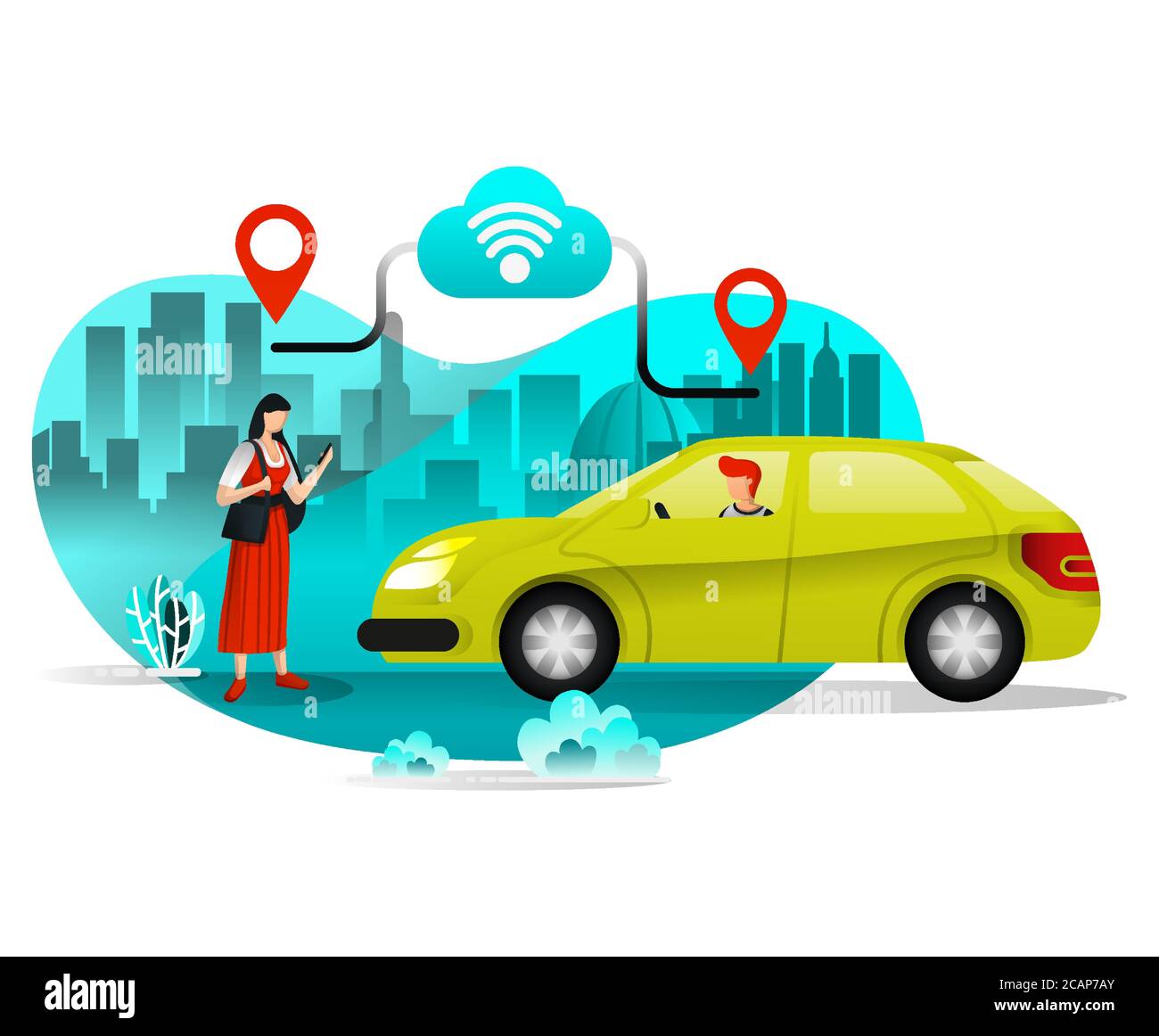 Ride share driver passenger Stock Vector Images - Alamy