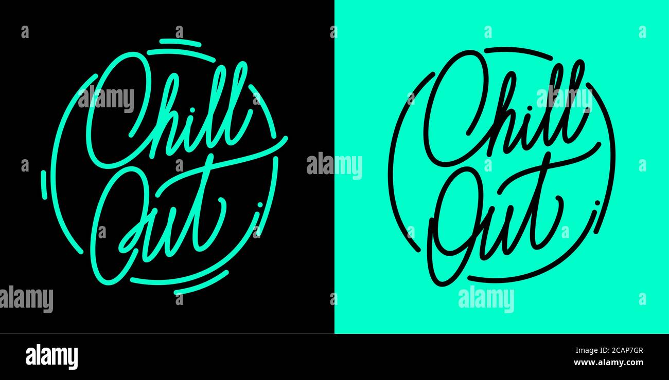 Abstract Hand Written Calligraphy Chill Out Vector Illustration ...