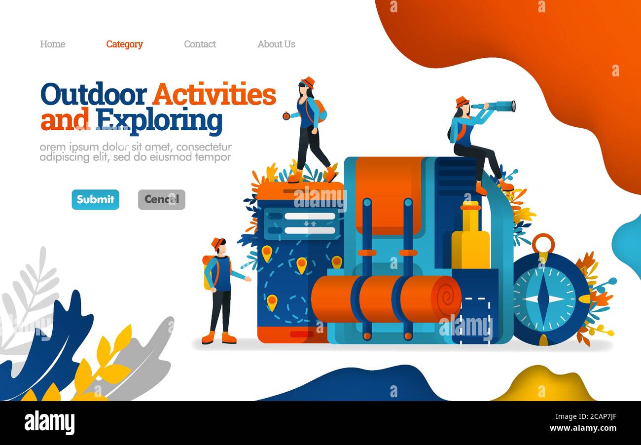 Outdoor Activities and Exploring. prepare for camping, compass bags and ...