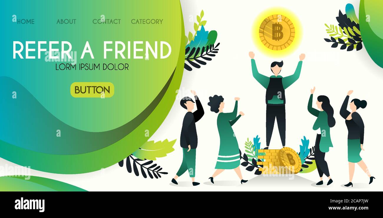 Refer a friend vector illustration concept, group of people who are ...