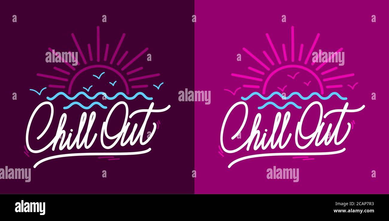 Abstract Hand Written Calligraphy Chill Out Vector Illustration ...
