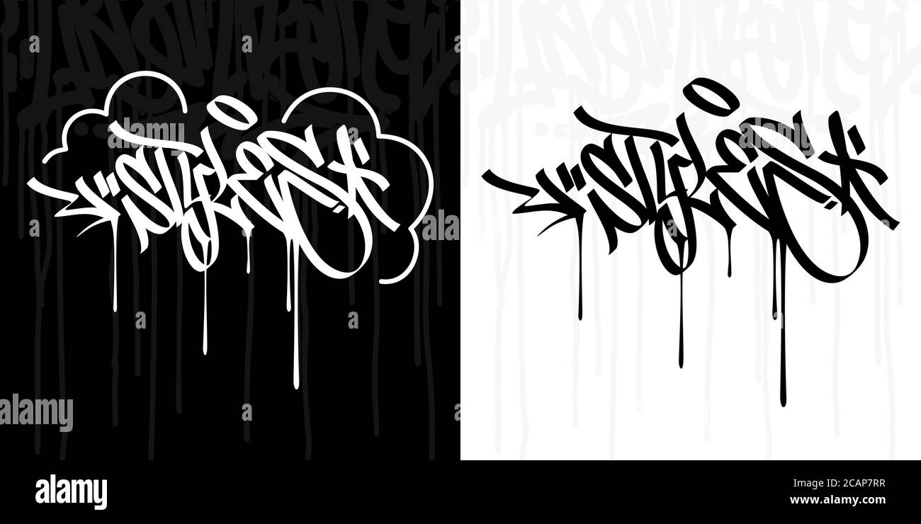 Abstract Hip Hop Hand Written Graffiti Style Word Styles Vector ...
