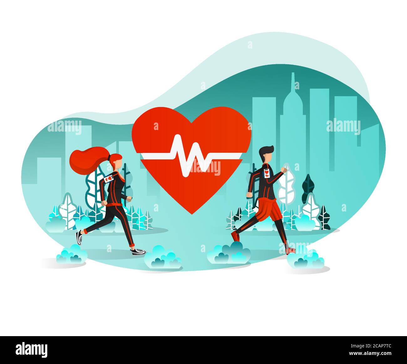 Exercising outdoor Stock Vector Images - Alamy
