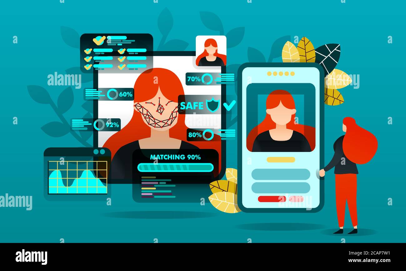 flat cartoon character. vector illustration for technology, security ...