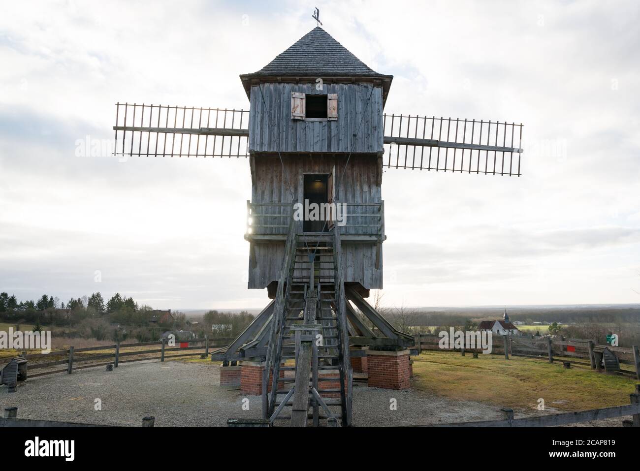 Windmill (moulin) of Dosches, Foret D'Orient, in the Champagne region ...