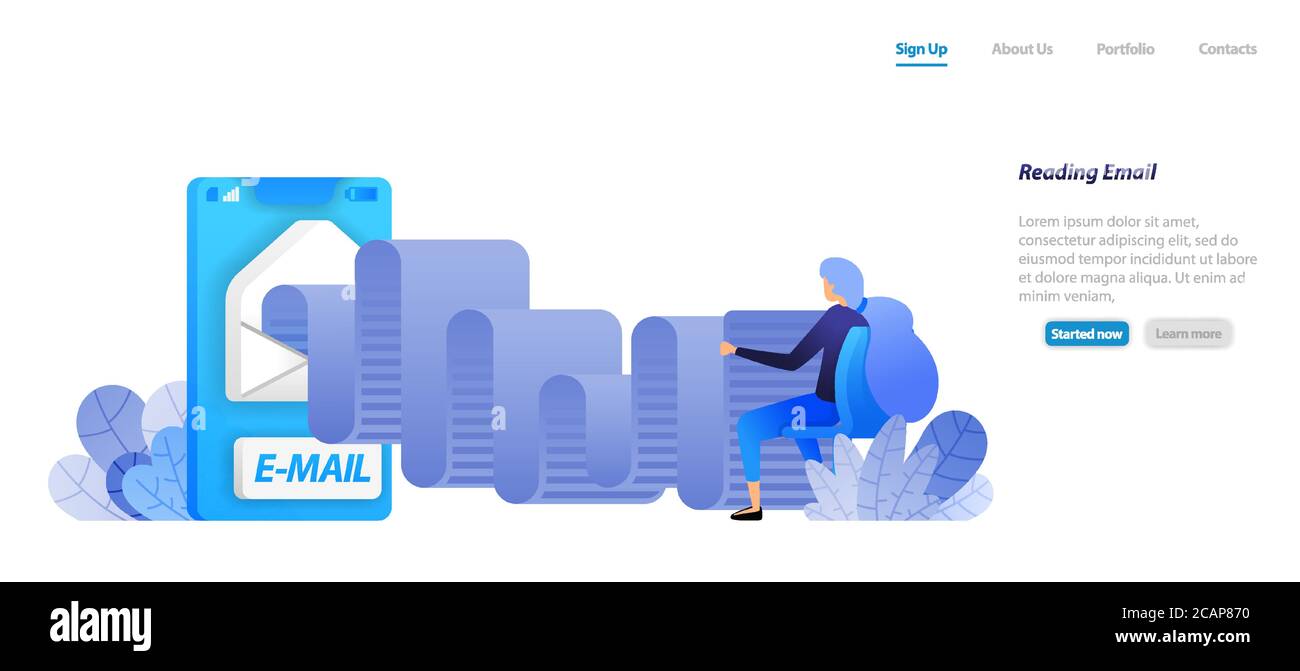 Female reading email Stock Vector Images - Alamy