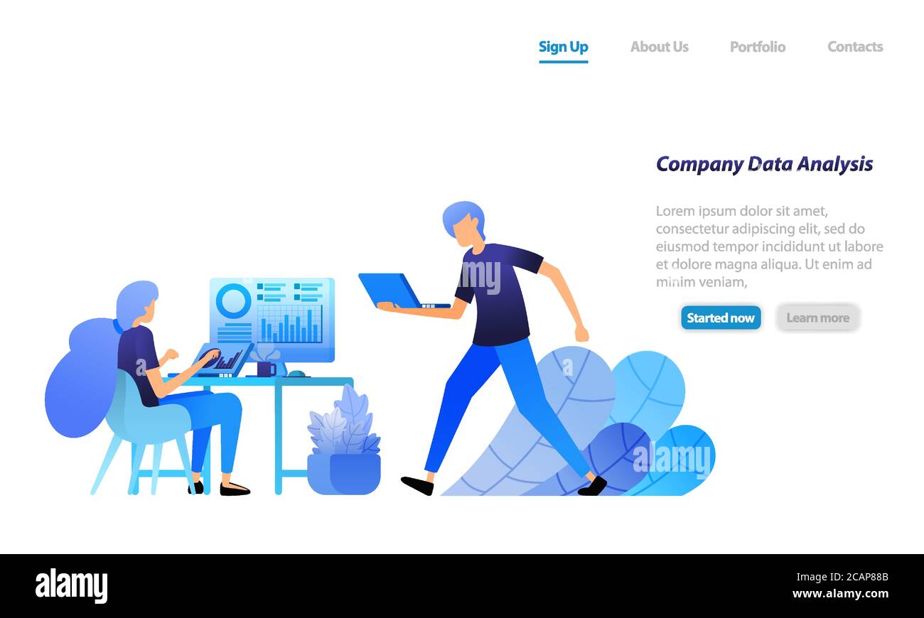 employees analyze company statistical data. search for and solve corporate problems in data ...