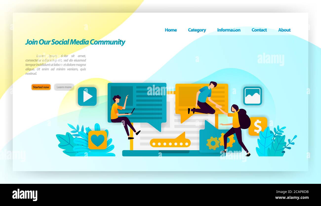 Join our social media community. people influence and invite followers ...