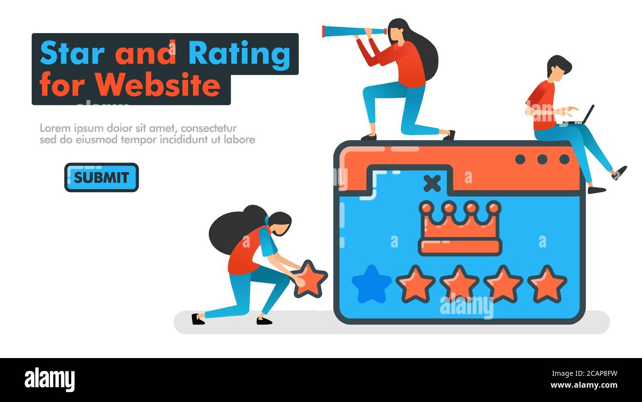 Star and Rating for website line vector illustration. Provide five ...