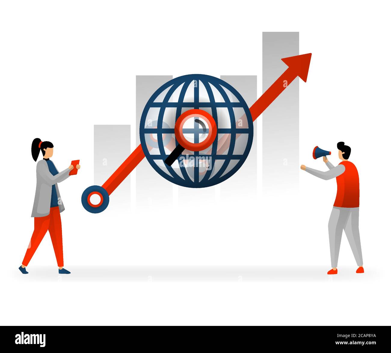 business and promotion of vector illustration. following world trading ...