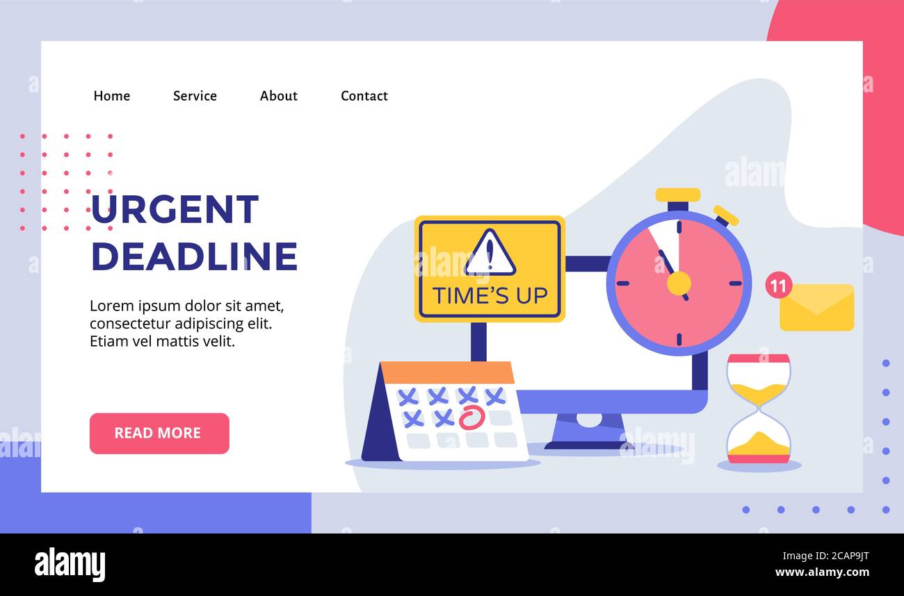 Urgent deadline calendar marker background of warning sign campaign for ...