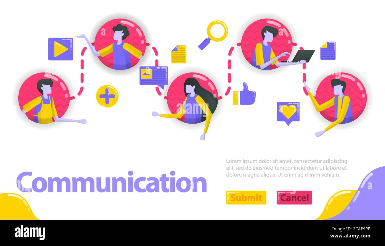 Illustration of communication. people are connected to each other in ...