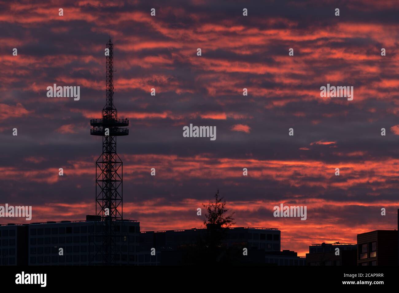 Helsinki / Finland - August 6, 2020: A silhouette of a tall ...
