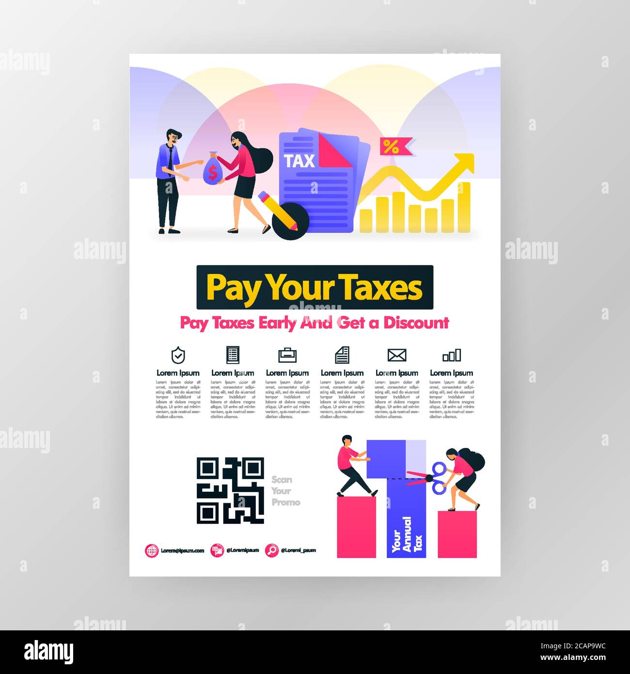 Poster calling for annual tax payment, pay taxes on time and get ...