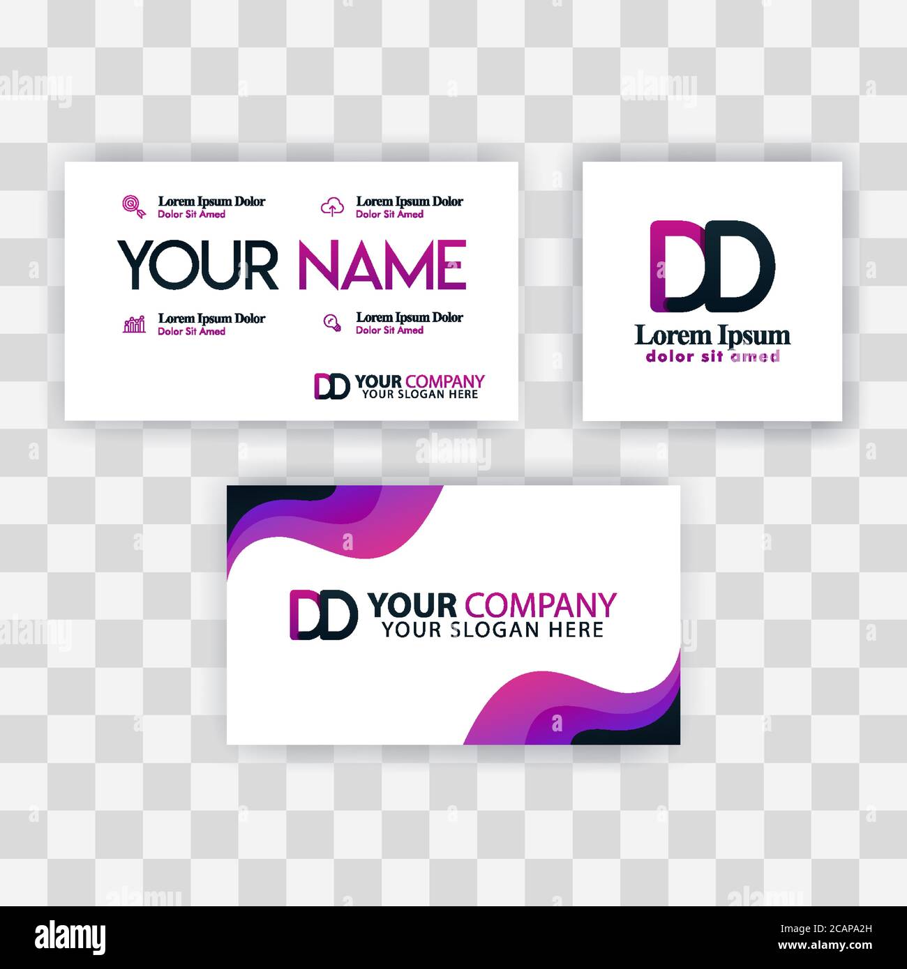 Clean Business Card Template Concept. Vector Purple Modern Creative. DE ...