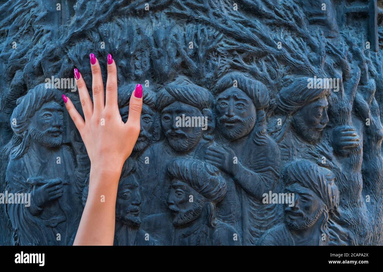 Aliaga Vahid Poet Monument, Old City, Baku City, Azerbaijan, Middle ...