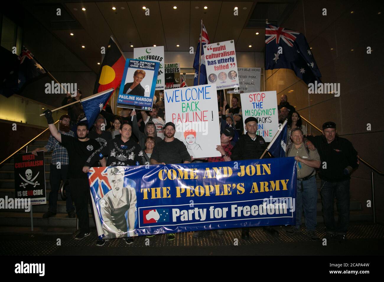 Protests for and against One Nation party politician Pauline Hanson’s ...