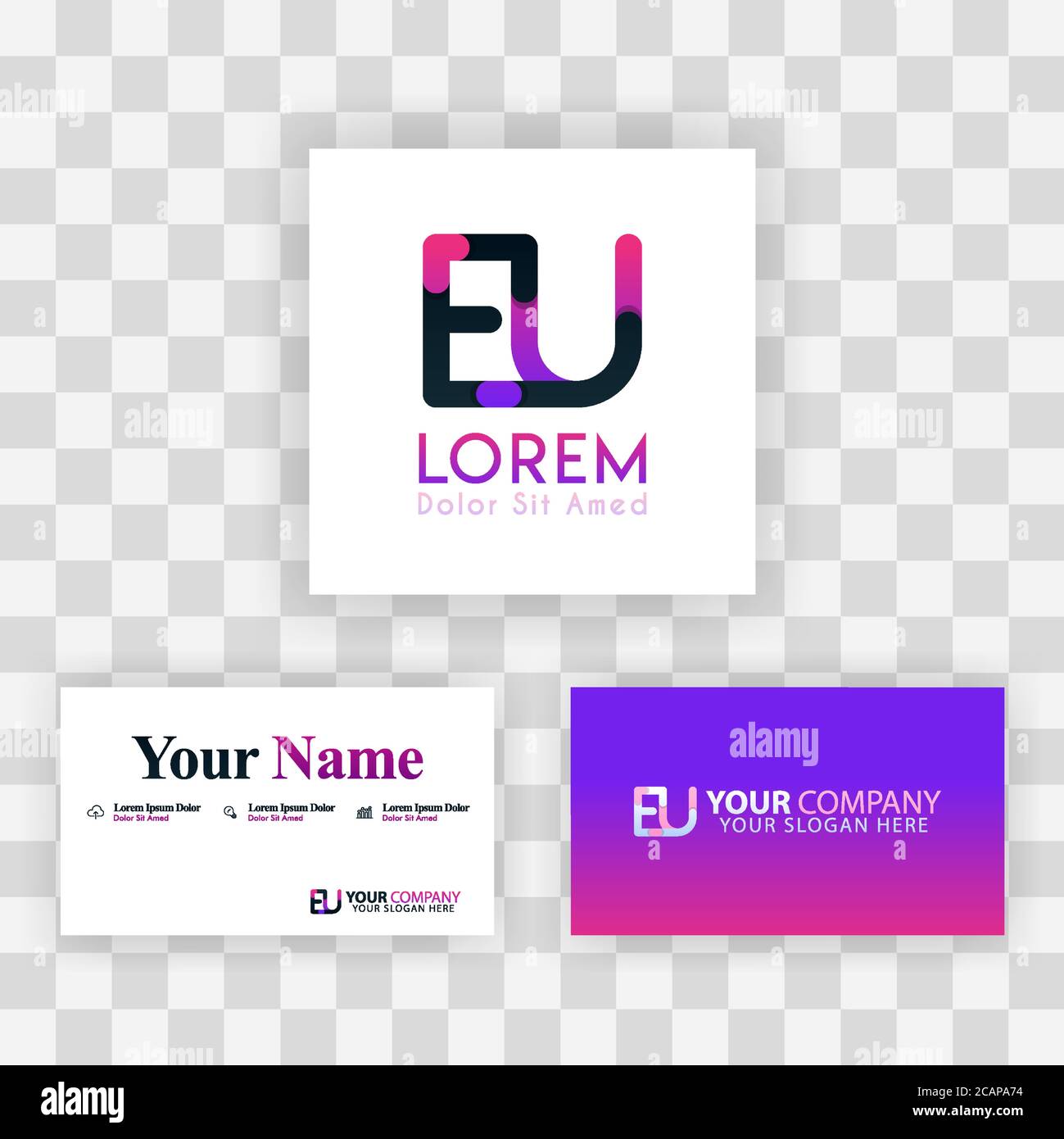 Vector Purple Modern Creative. Clean Business Card Template Concept. UE ...