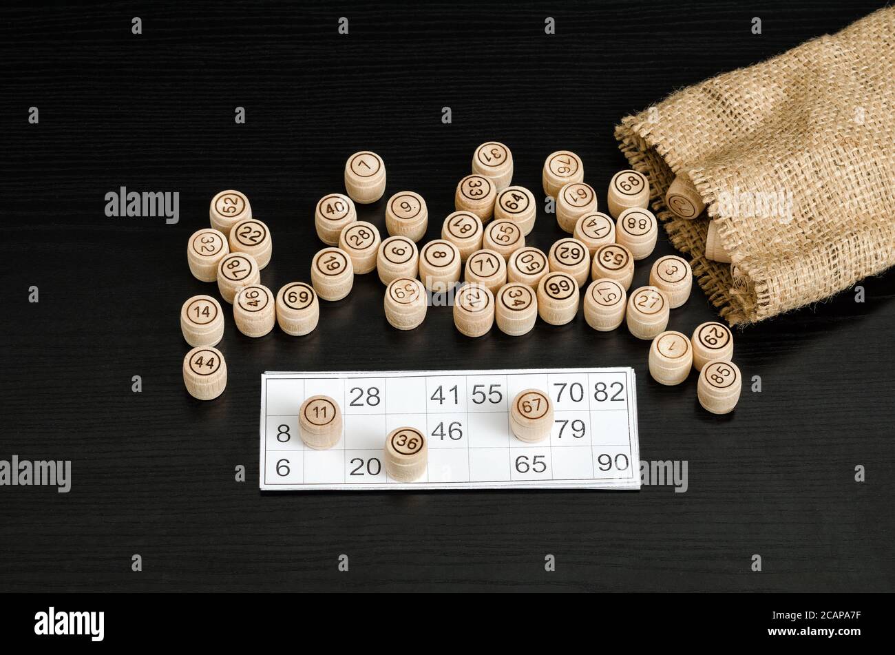 Bingo board game wooden barrels hi-res stock photography and images - Alamy