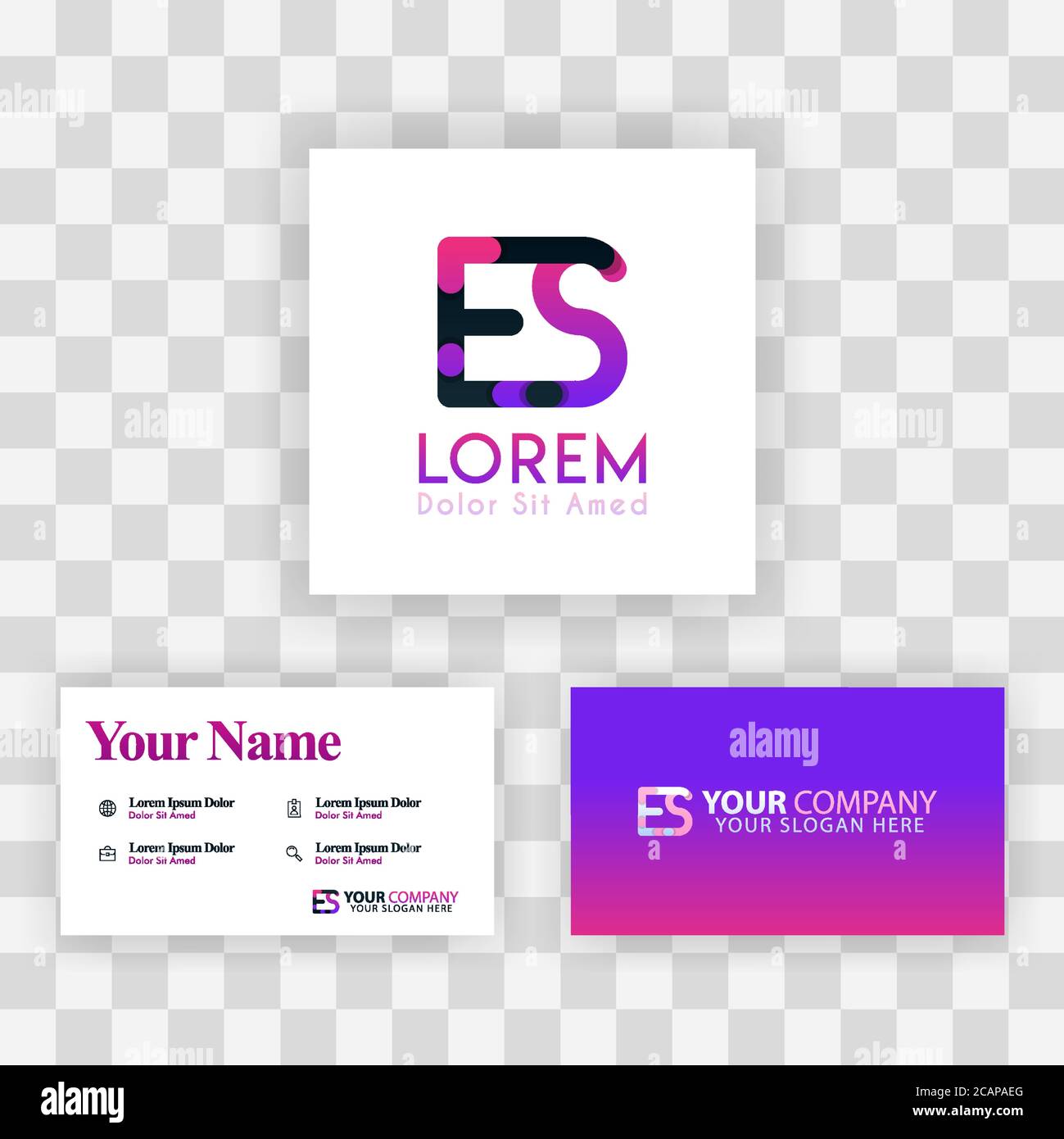 Vector Purple Modern Creative. Clean Business Card Template Concept. SE ...
