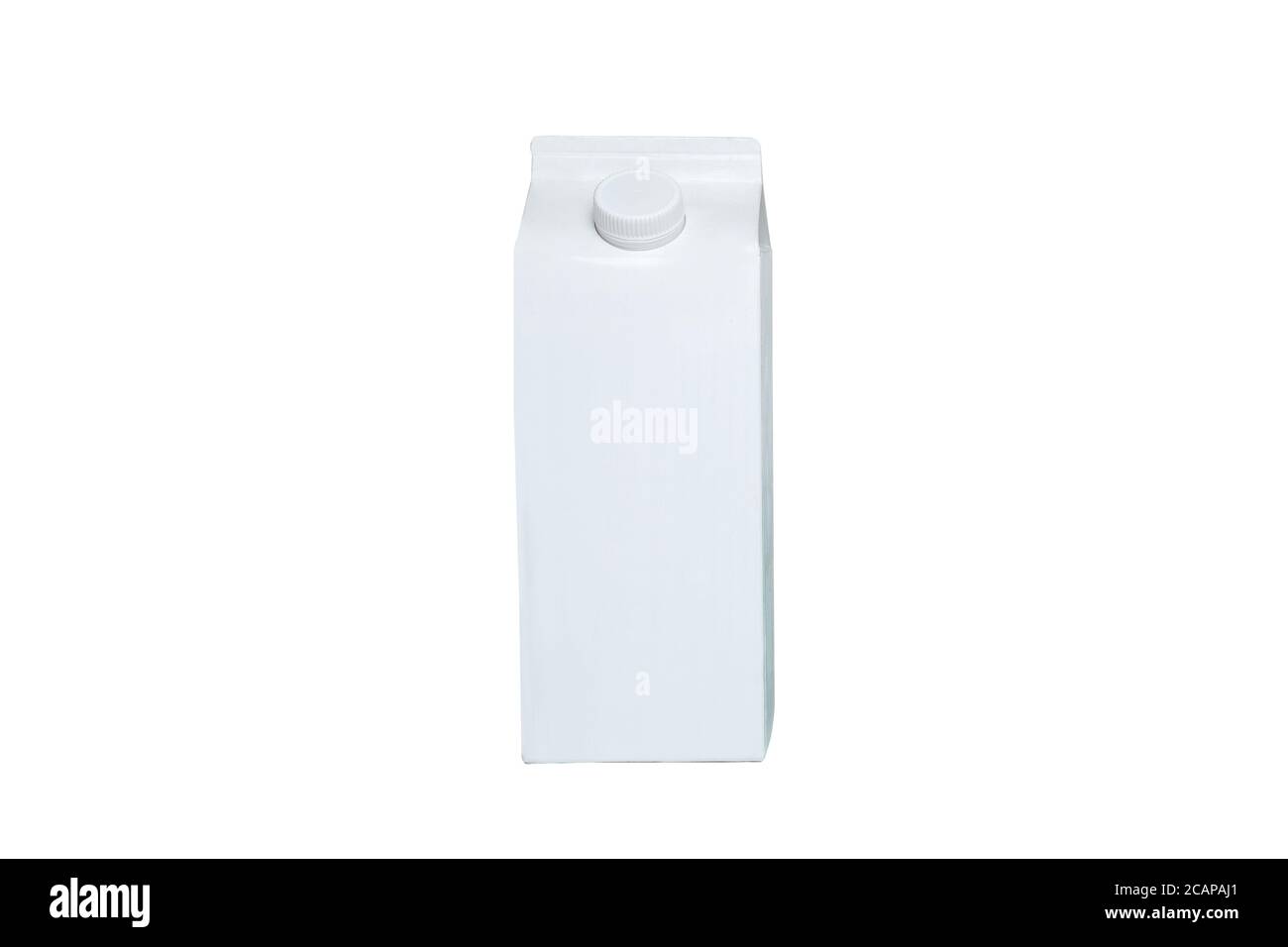 White carton box or packaging of tetra pack with a cap. Isolate Stock ...