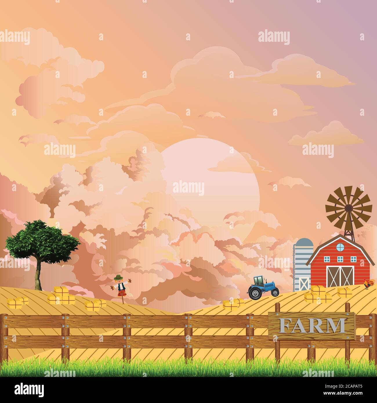 Pink hay bale Stock Vector Images - Alamy