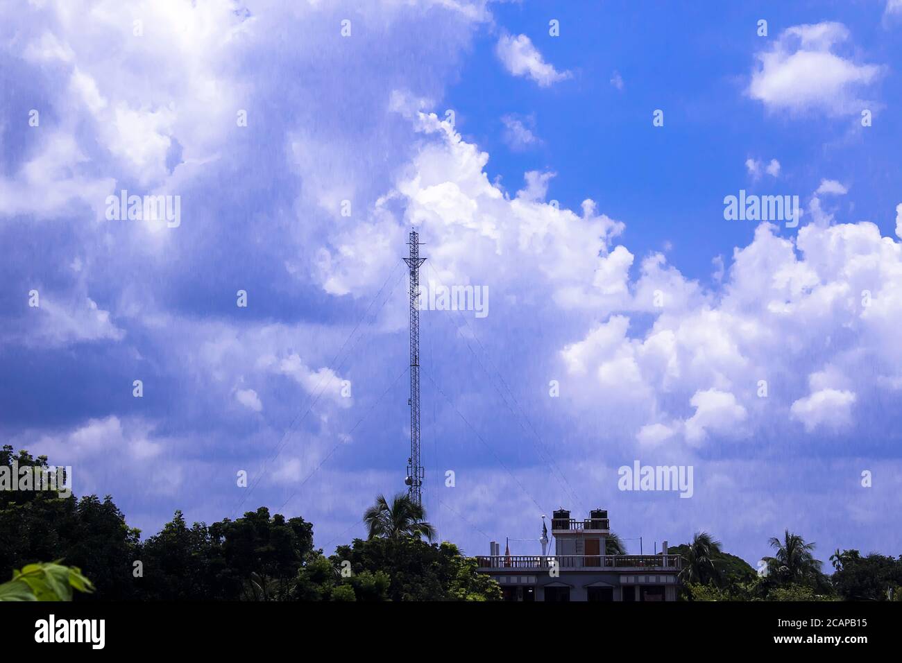 Blue sky with tower Stock Photo - Alamy