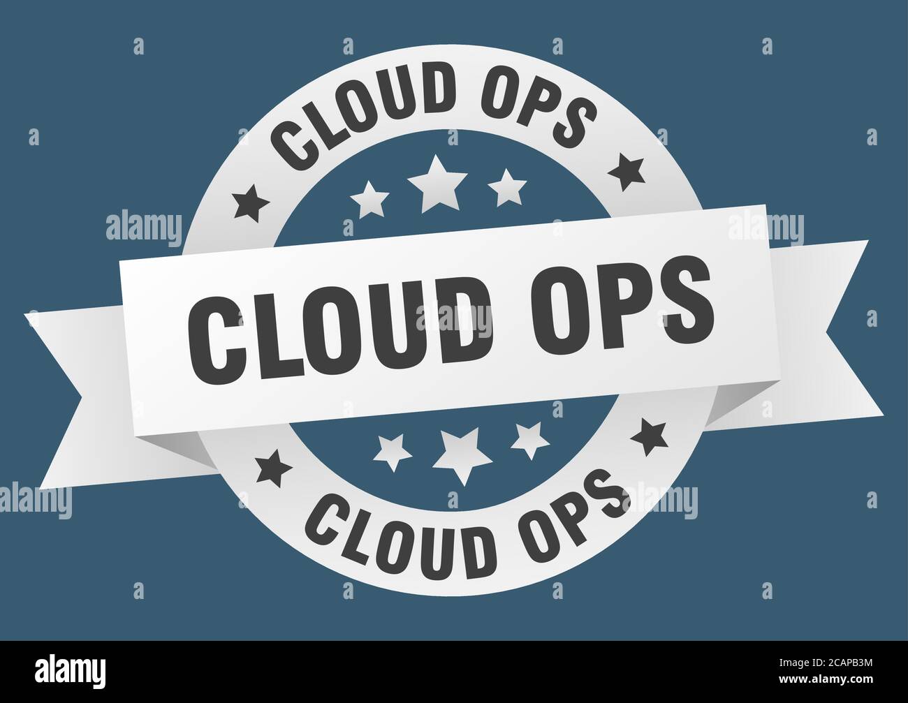cloud ops round ribbon isolated label. cloud ops sign Stock Vector ...
