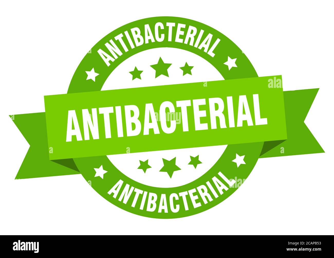antibacterial round ribbon isolated label. antibacterial sign Stock ...
