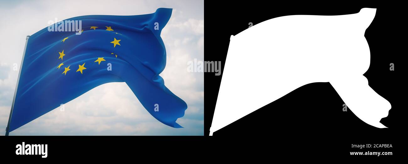 Fabric texture of the flag of European Union Stock Photo - Alamy