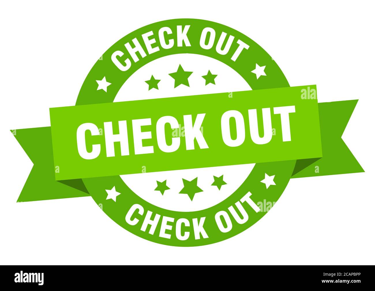 check out round ribbon isolated label. check out sign Stock Vector ...