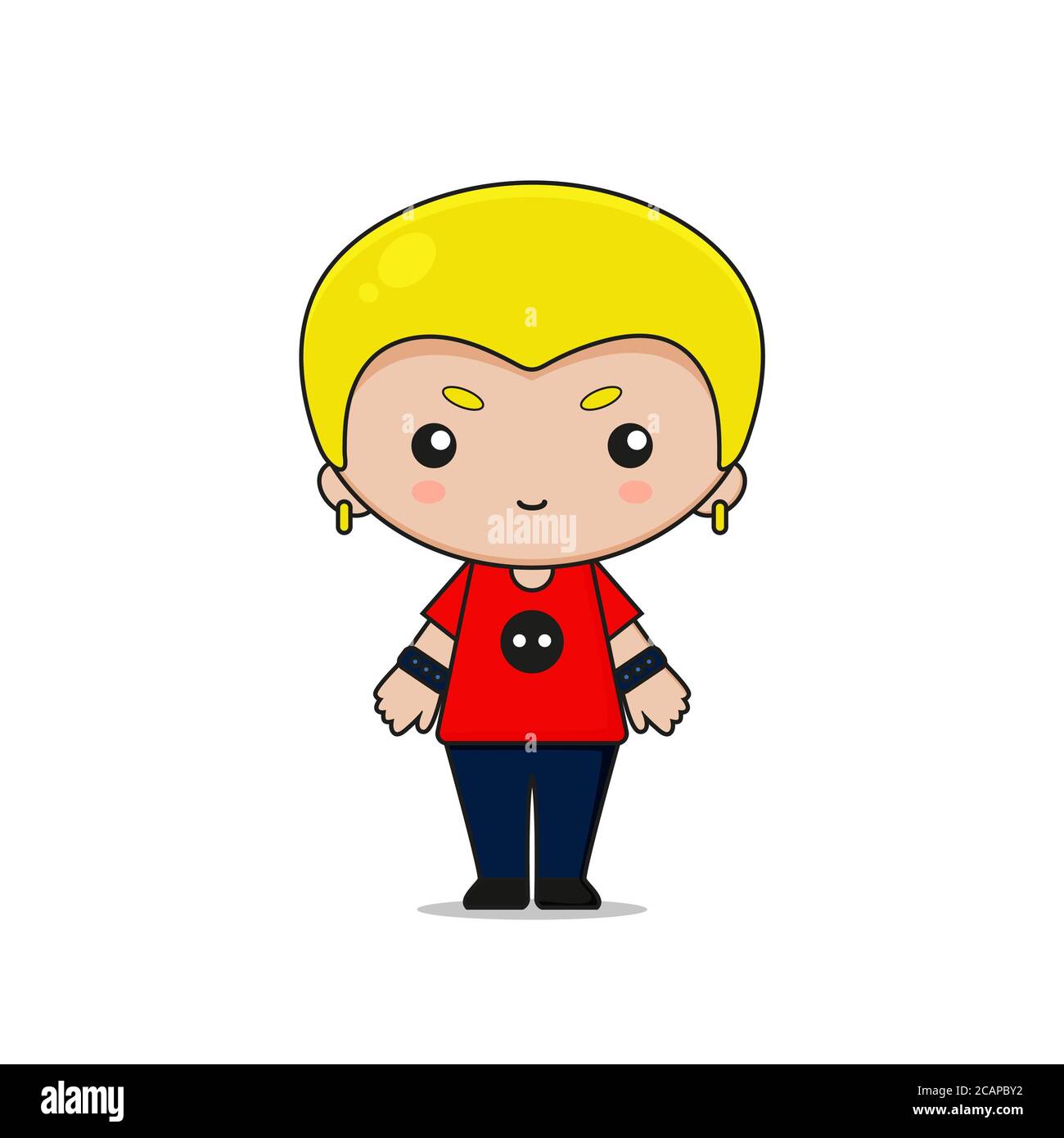 Cute Punk Boy Mascot Character Illustration. Design isolated on white ...