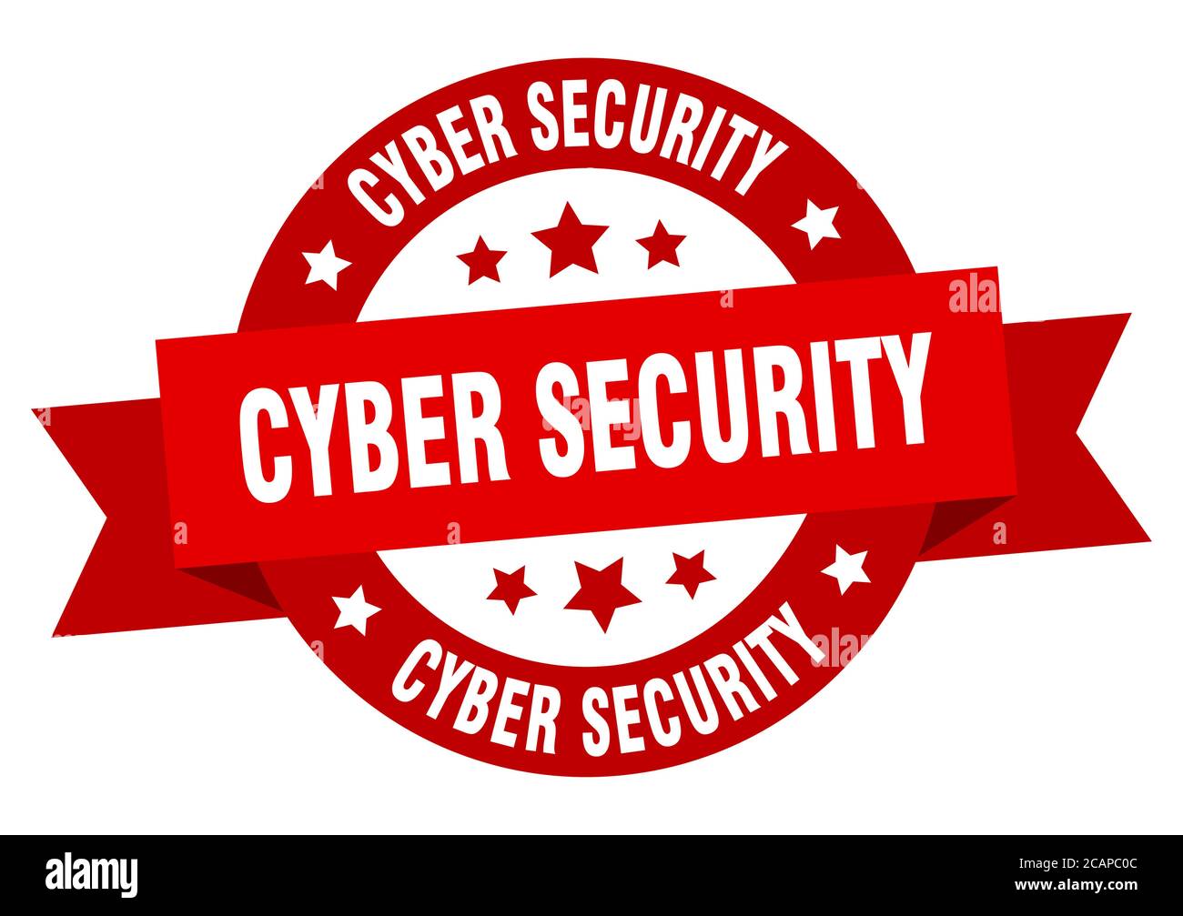 cyber security round ribbon isolated label. cyber security sign Stock ...
