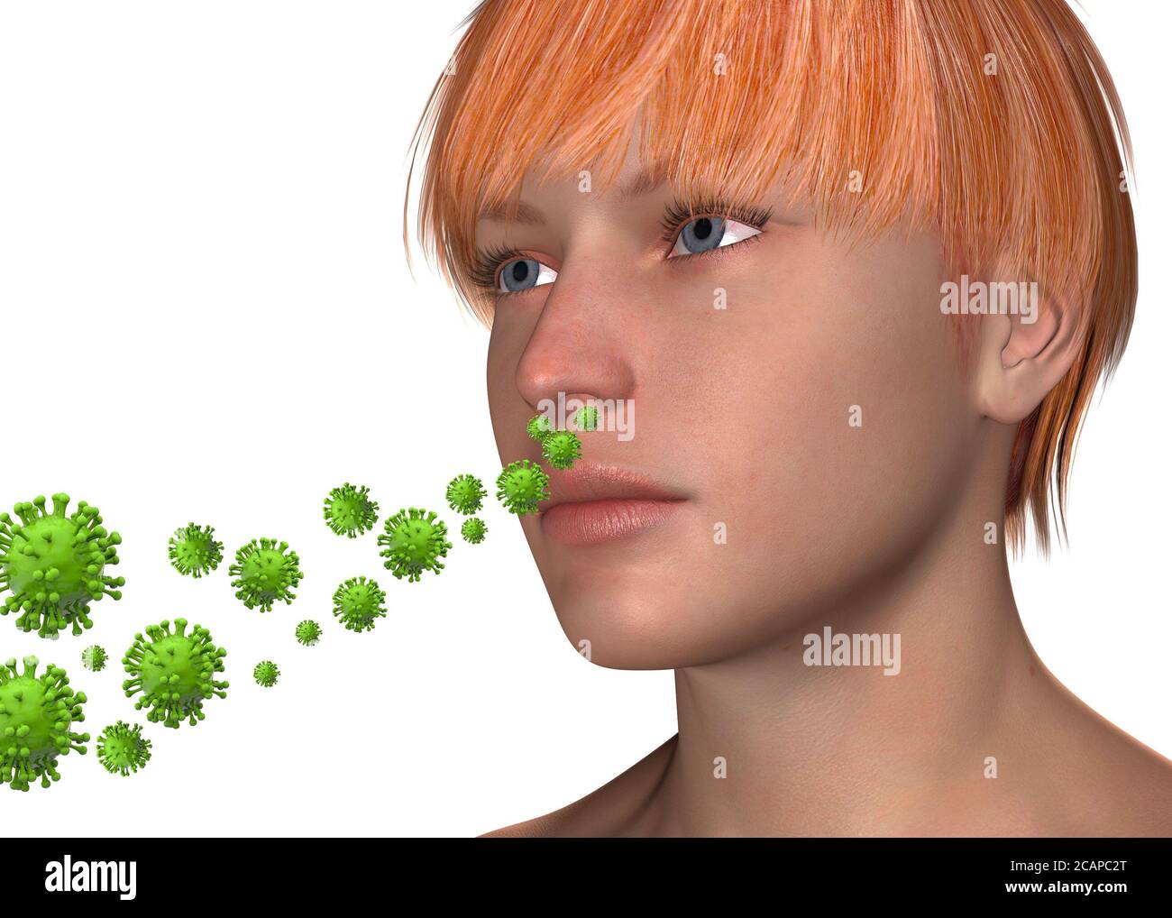 Virus in the Air - 3D Stock Photo - Alamy