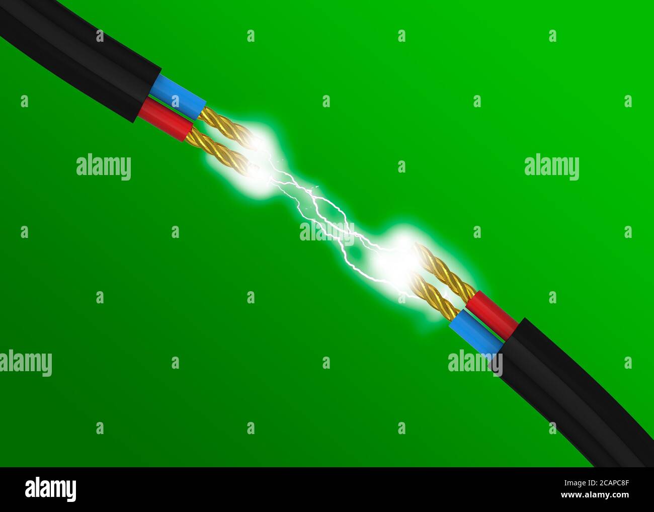 Electricity power and Cable - 3D Stock Photo - Alamy