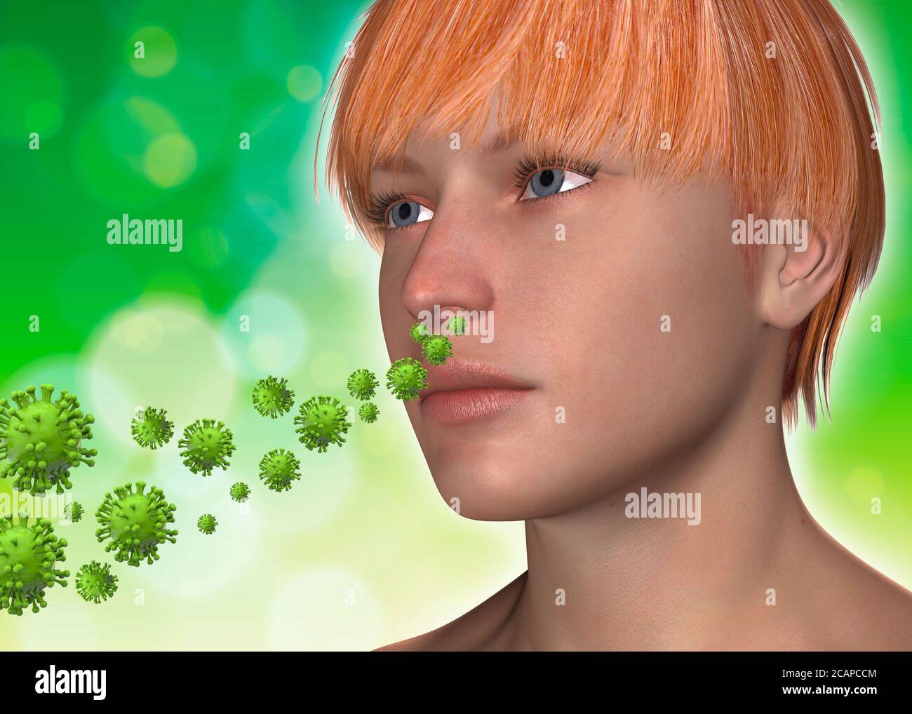 Virus in the Air - 3D Stock Photo - Alamy