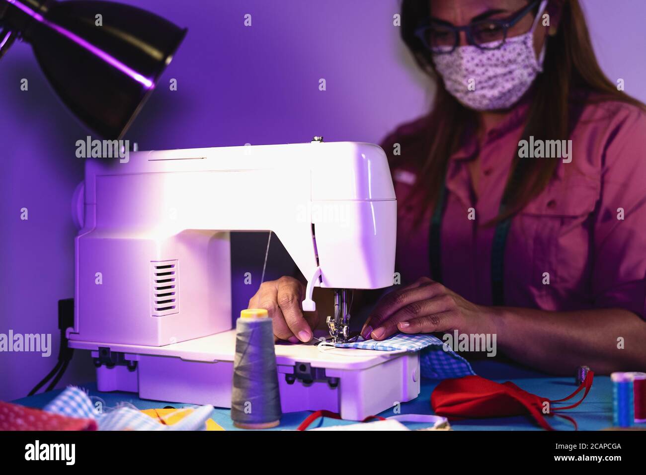 Woman facemask home hi-res stock photography and images - Alamy