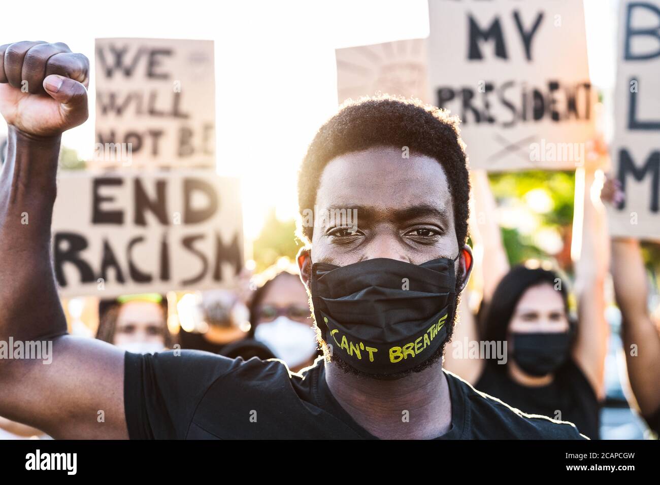 Black lives matter activist movement protesting against racism and ...