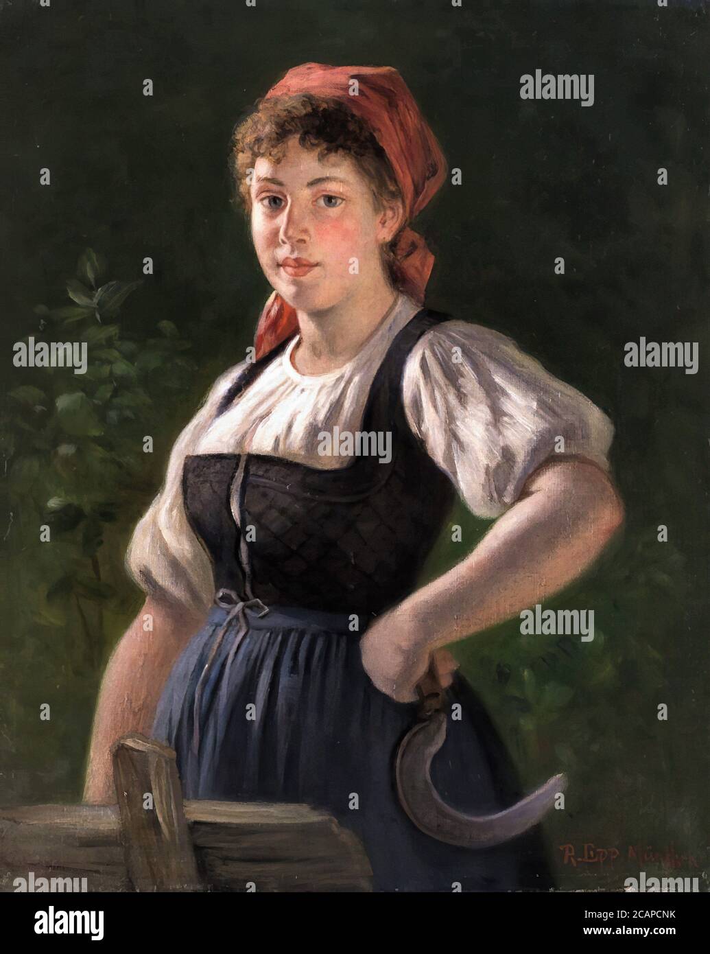 Epp Rudolf - Junge BÃ¤uerin Mit Sichel - German School - 19th Century ...