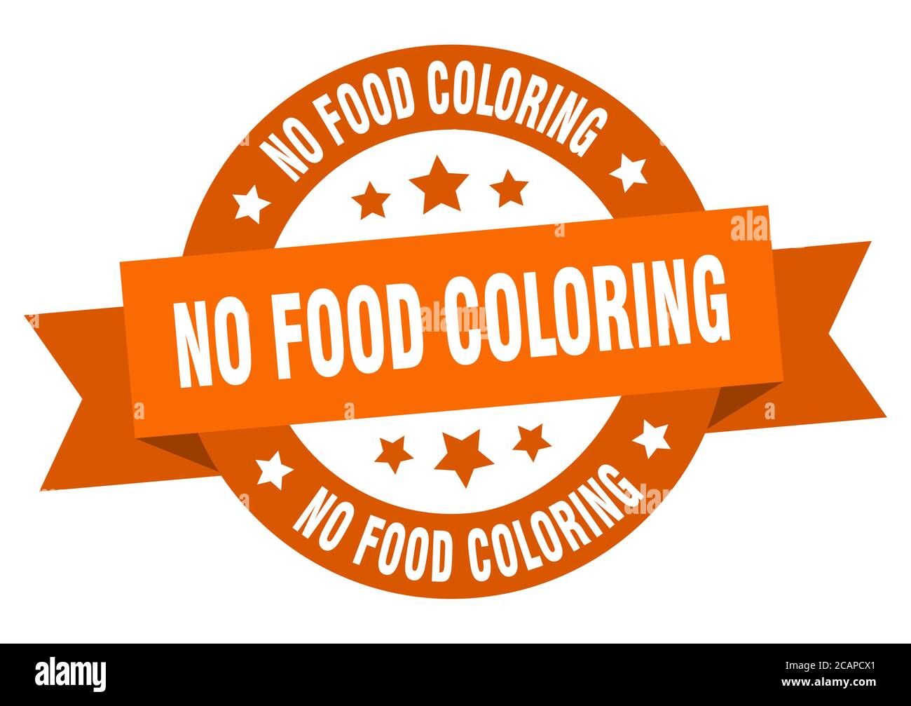 no food coloring round ribbon isolated label. no food coloring sign ...