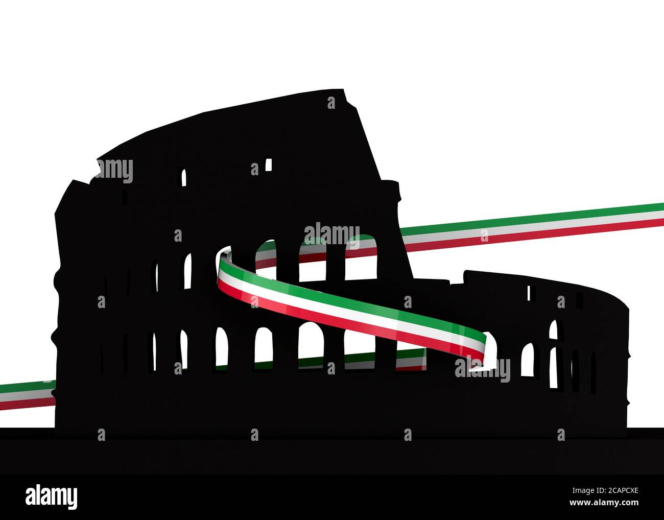 Colosseum and Italy Flag - 3D Stock Photo - Alamy
