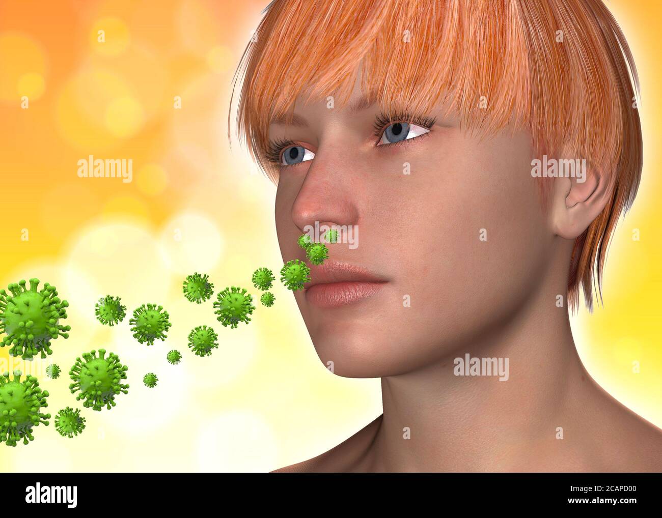 Virus in the Air - 3D Stock Photo - Alamy