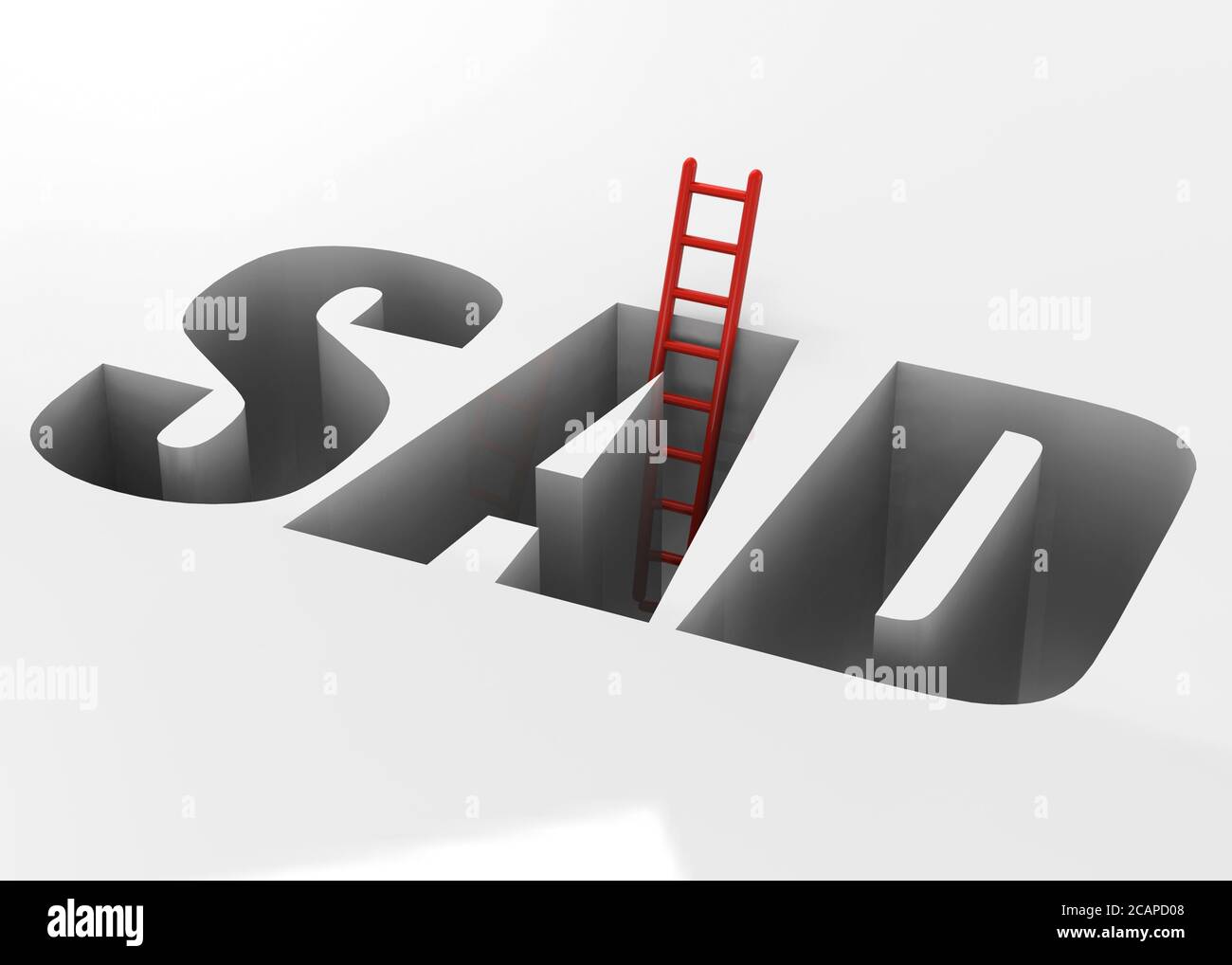 Sad and Ladder - 3D Stock Photo - Alamy