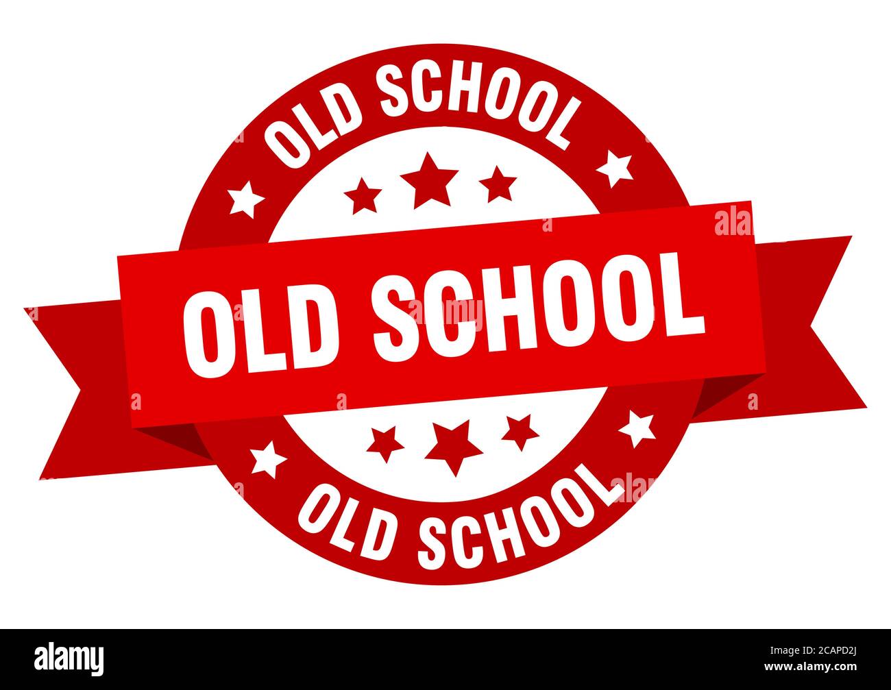 old school round ribbon isolated label. old school sign Stock Vector ...
