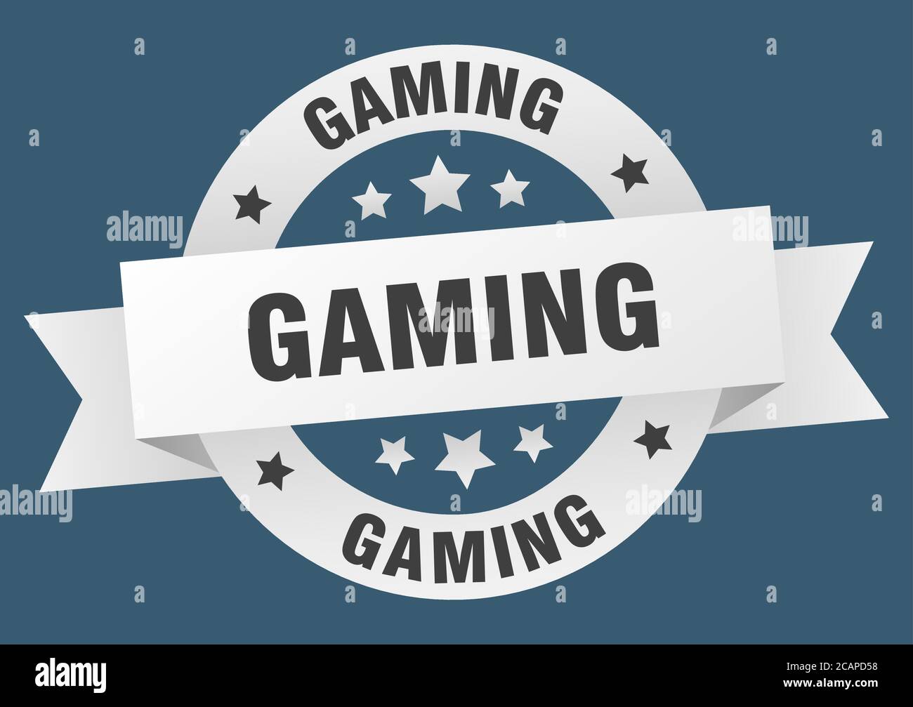 gaming round ribbon isolated label. gaming sign Stock Vector Image ...