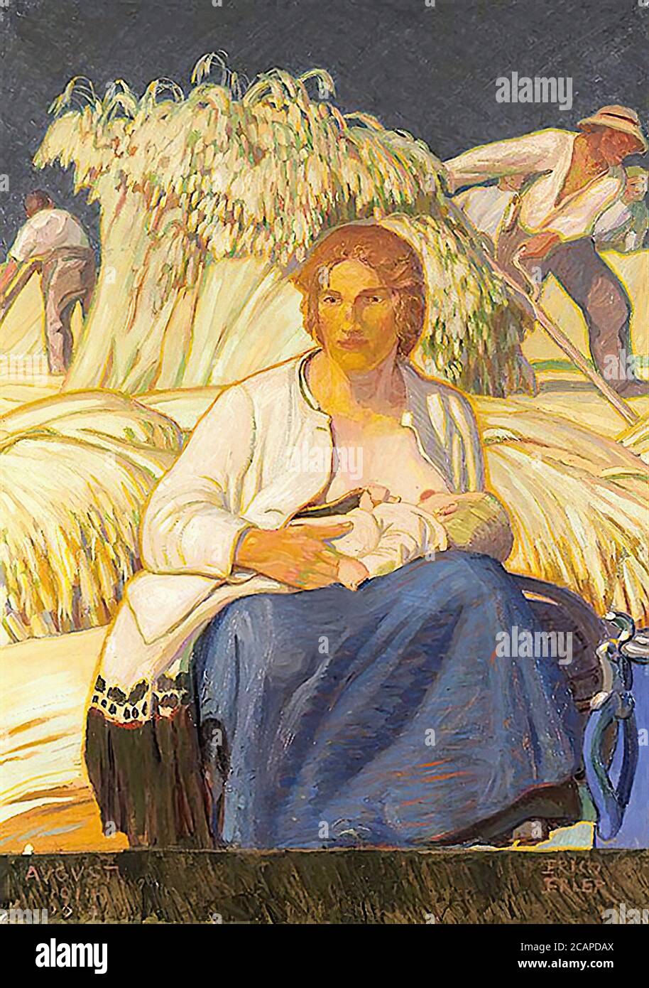 Erler-Samaden Erich - Harvest Time - German School - 19th Century Stock ...