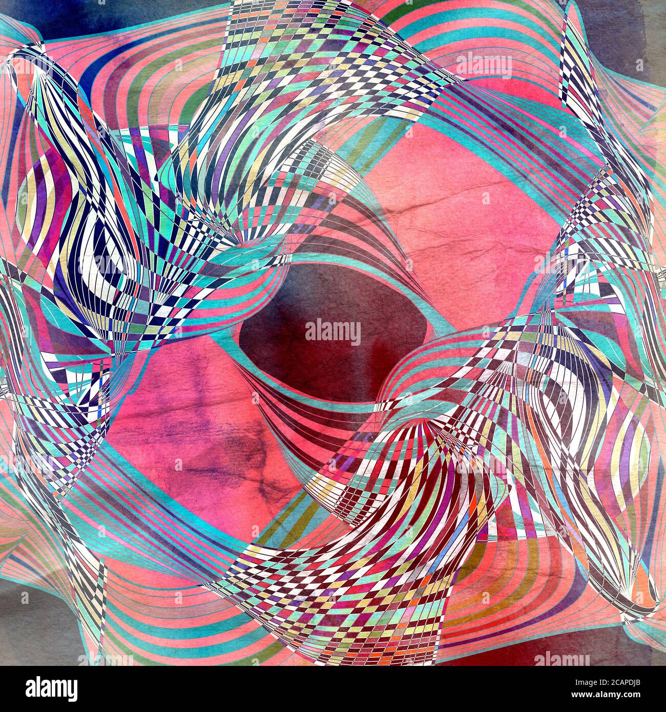 Abstract dynamic watercolor background with waves and lines Stock Photo ...