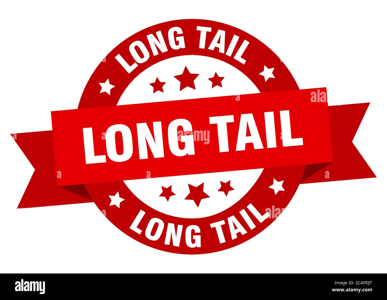 long tail round ribbon isolated label. long tail sign Stock Vector ...